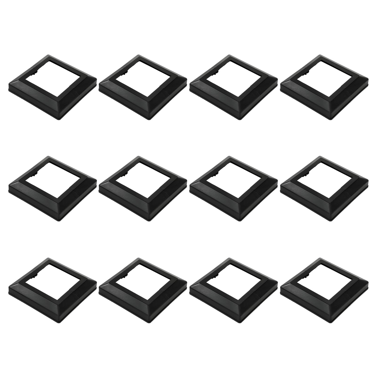 JarThenaAMCS 12Pcs PVC Post Skirt 3.5 x 3.5 Inch Black Post Base Cover ...