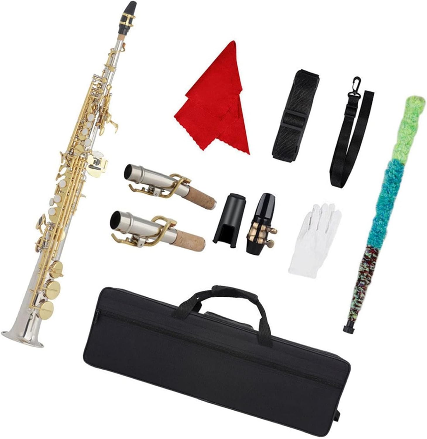 Amazon.com - ZUOMU Saxophone Bb Flat Woodwind Instrument Brass Straight ...