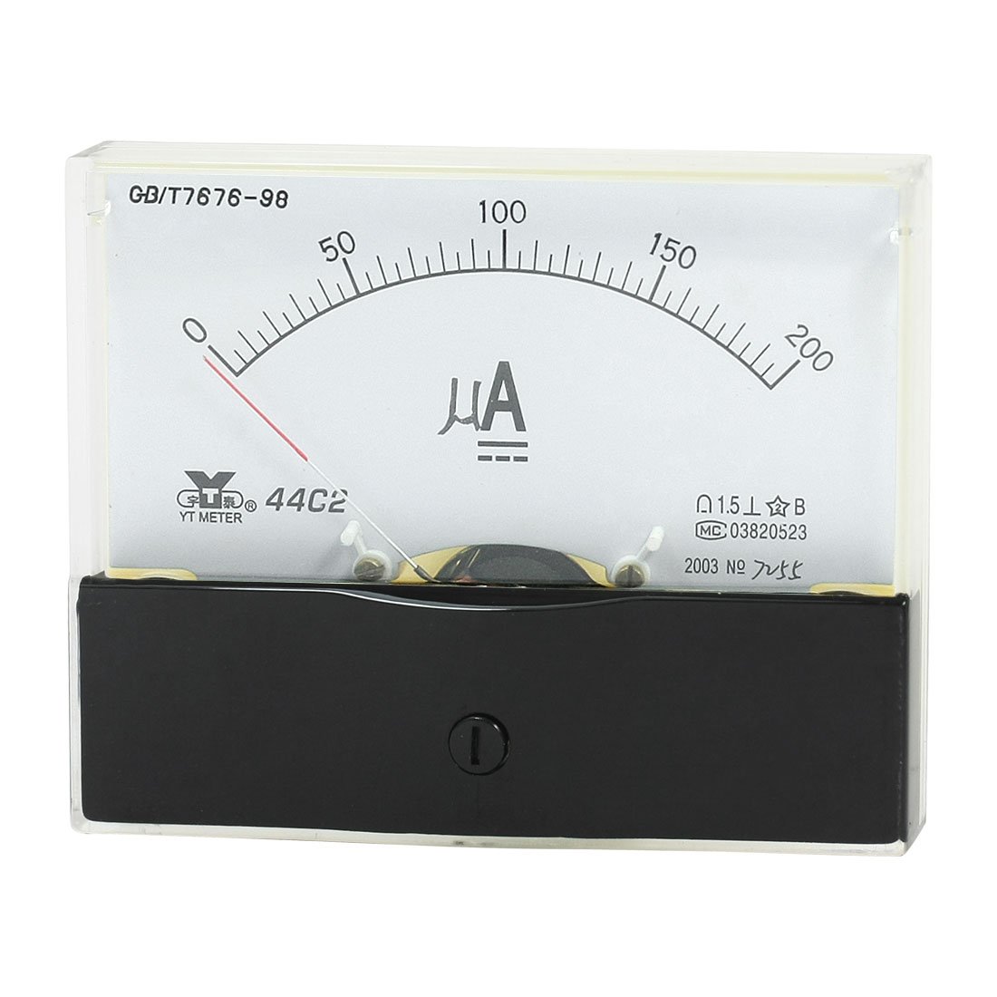 uxcell Analog Current Panel Meter DC 0-200uA 44C2/200UA Ammeter for ...