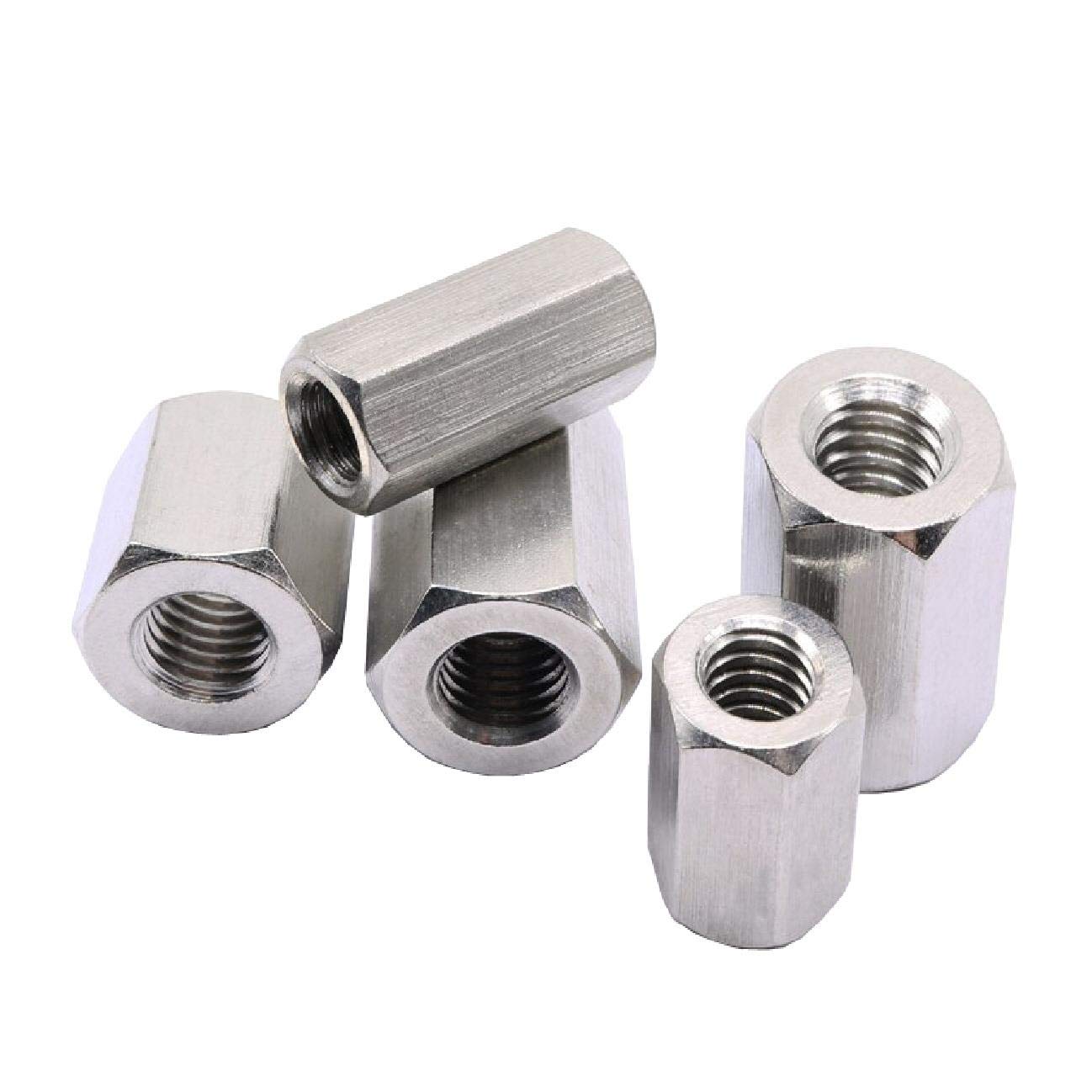 Buy 10 x Metric Hexagon 12mm Connector Long Nuts, for Connecting Screwed Rod Bars Online at ...