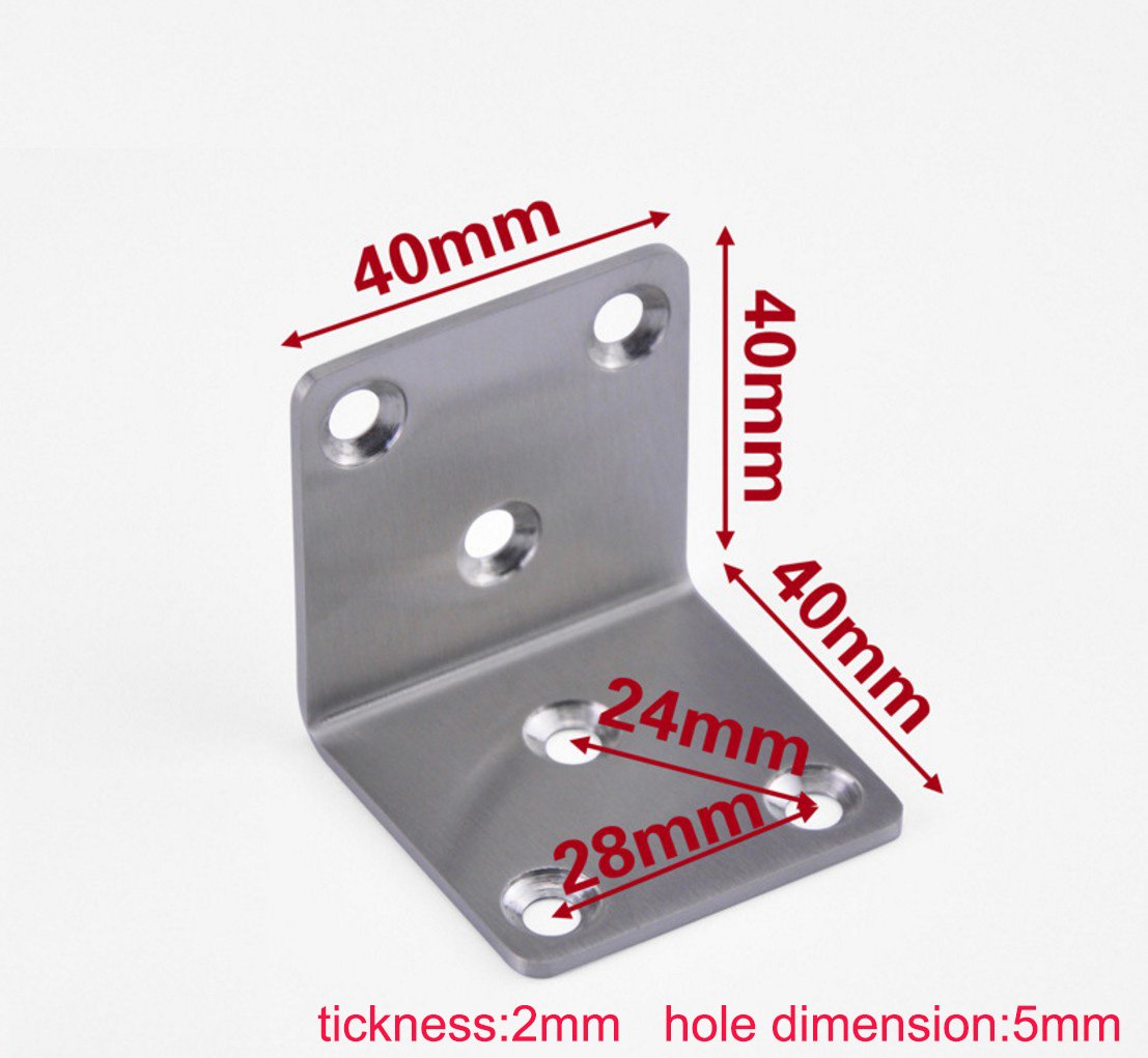 Snapklik.com : Hyever Stainless Steel 90 Degree Right Angle Brackets Fastener Corner Braces