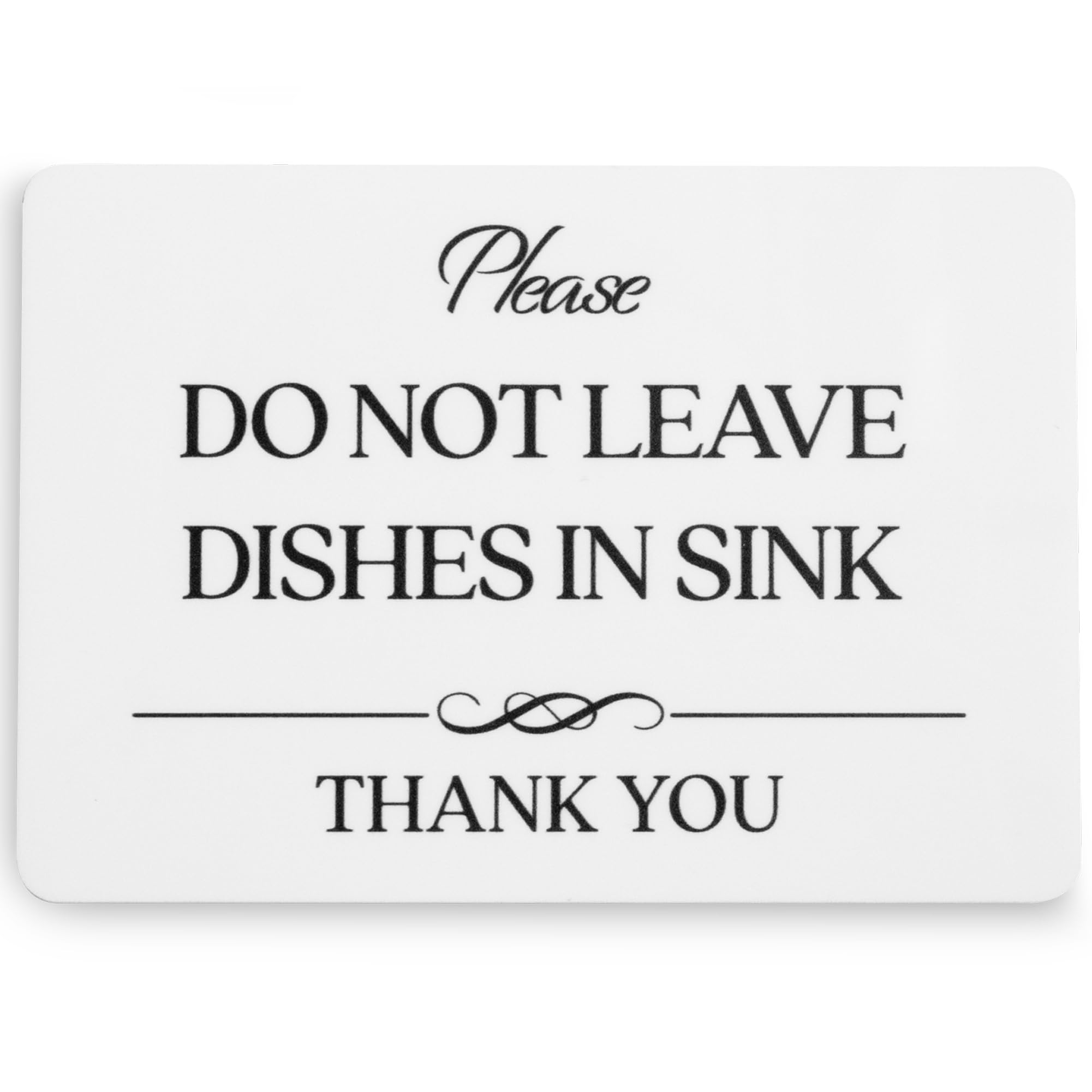 Amazon.com: Do Not Leave Dishes in Sink Sign (White Acrylic 5 x 3.5 in ...