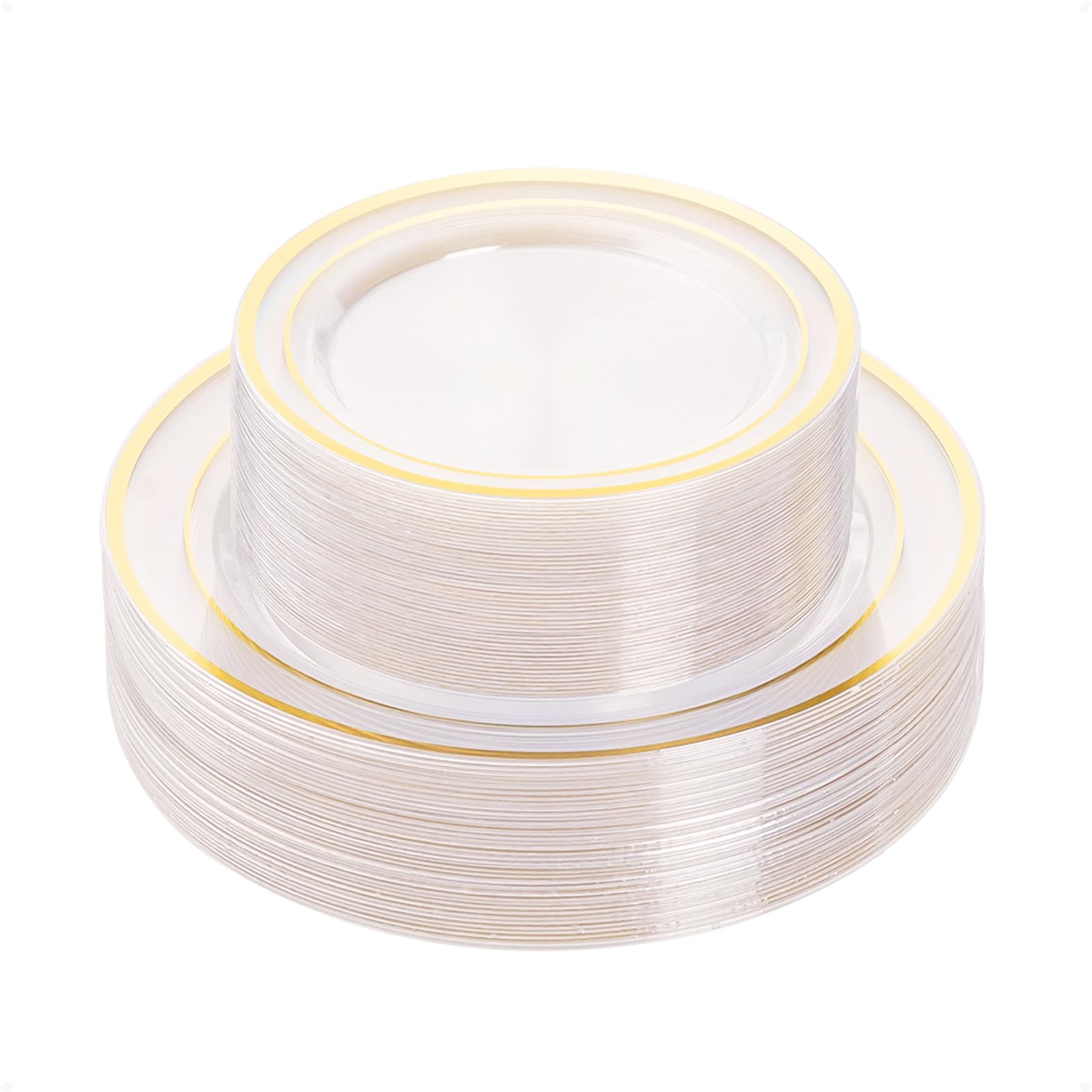 Amazon.com: BESTVIP 50PCS Clear Plastic Plate, Disposable Party Plates ...