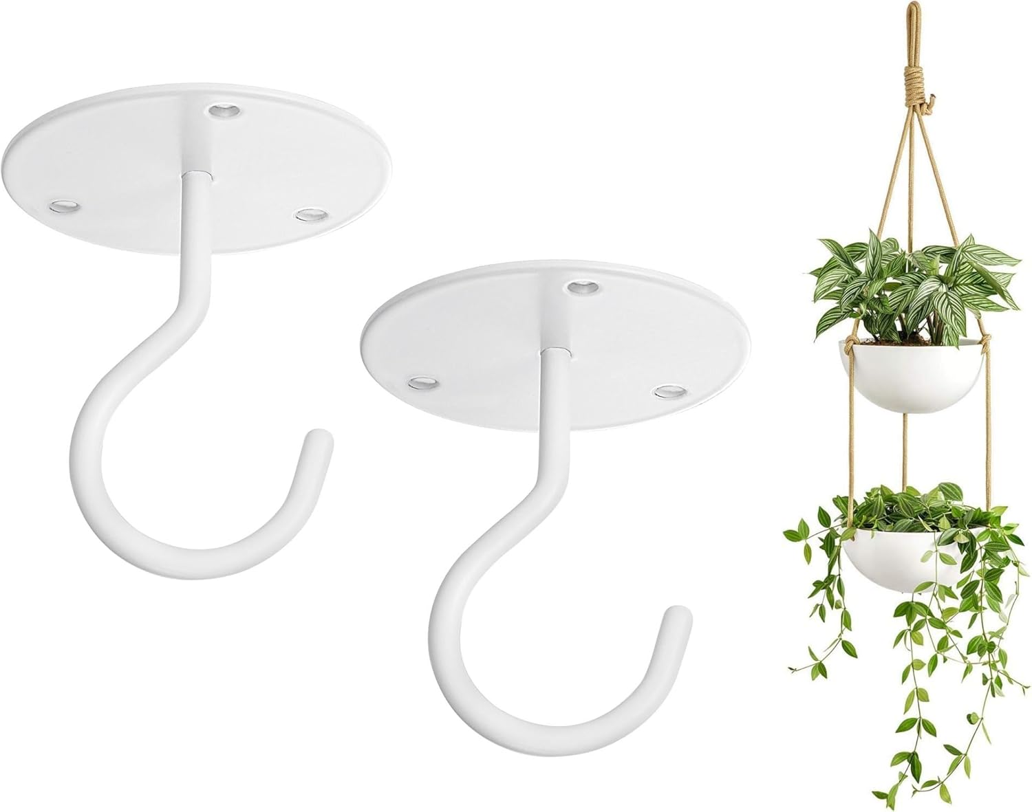 Amazon.com: Mkono 9 Inch Ceramic Double Hanging Planter and Ceiling ...