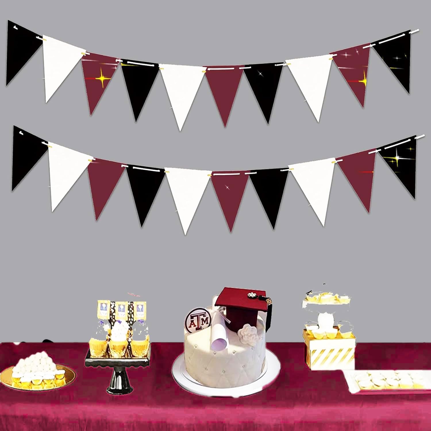 Amazon.com: Graduation Party Decorations Maroon Black 2024/Burgundy ...