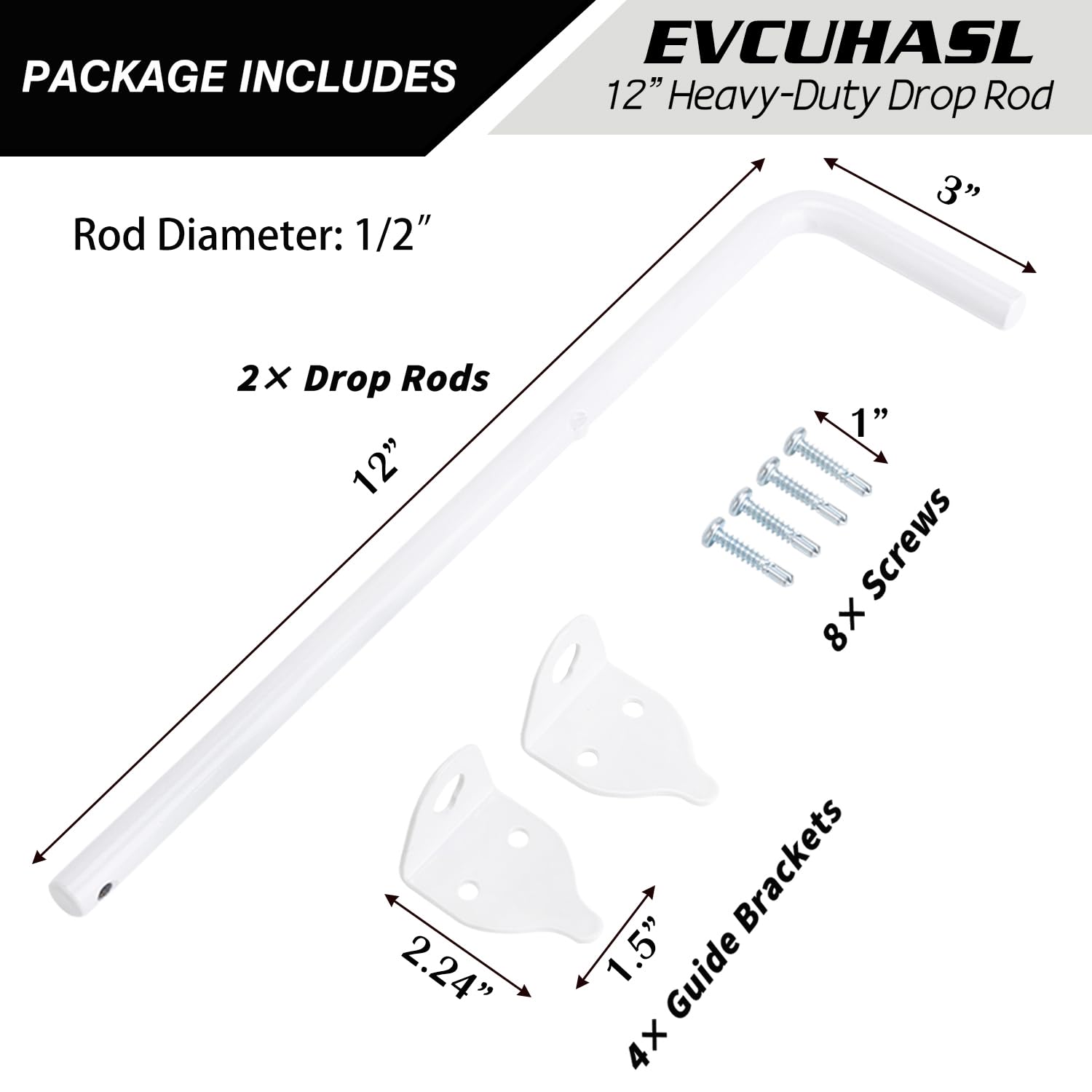 Snapklik.com : 12" Cane Bolt Heavy-Duty Drop Rod For Gate, Gate Ground ...