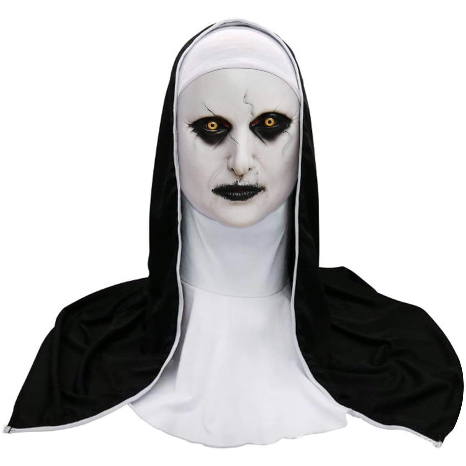MXJFYY Scary Cosplay Costume Mask, Scary Full Head Nun Costume Mask ...