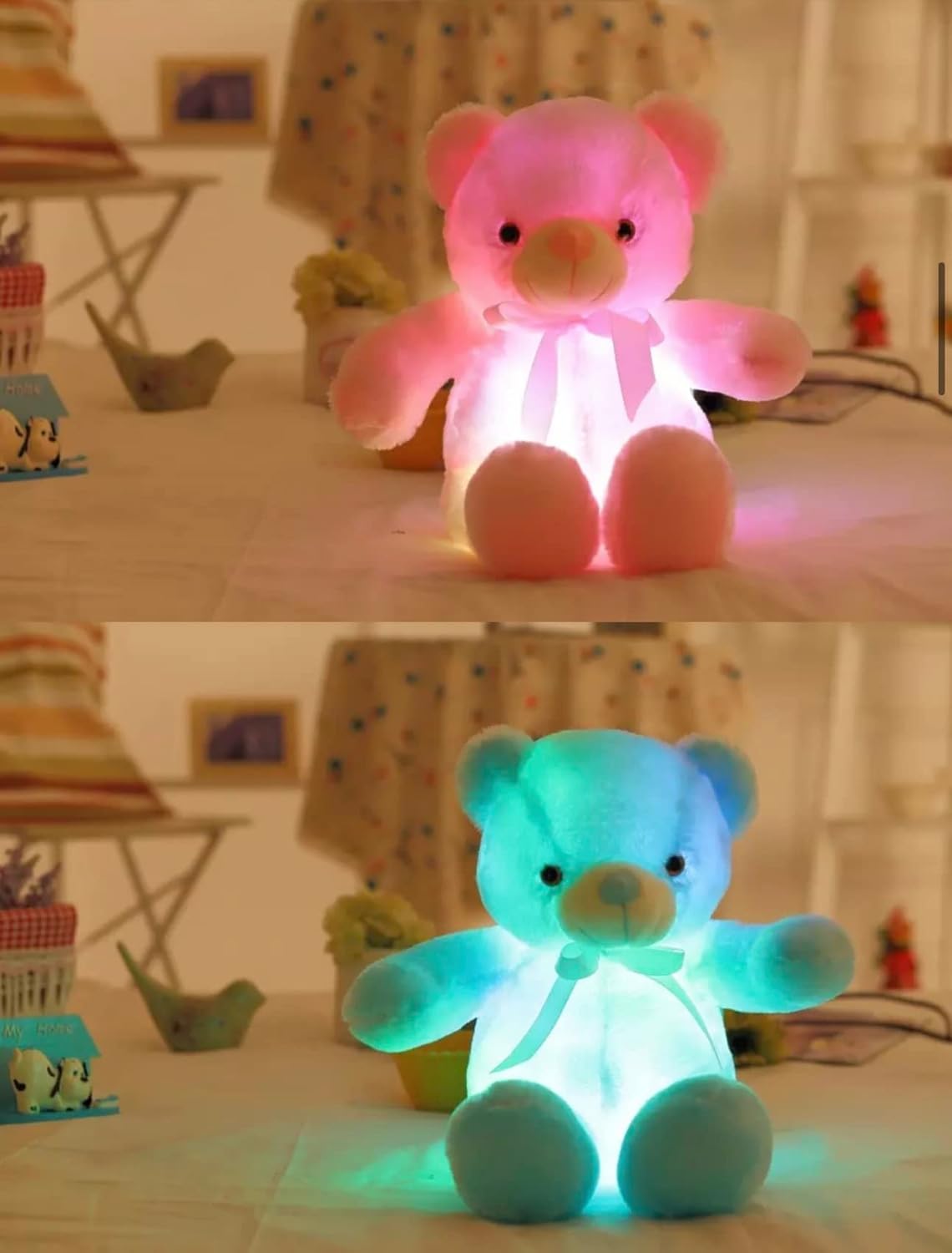 LED Musical teddy bear stuffed animals electronic plush toy with light ...