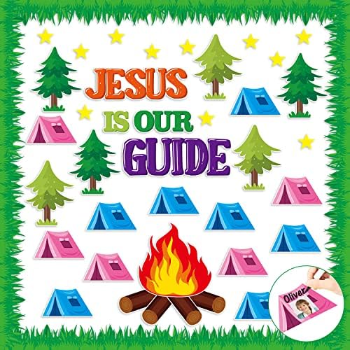 CY2SIDE 74PCS Jesus is Our Guide Cutouts for Bulletin Board Border Sets ...