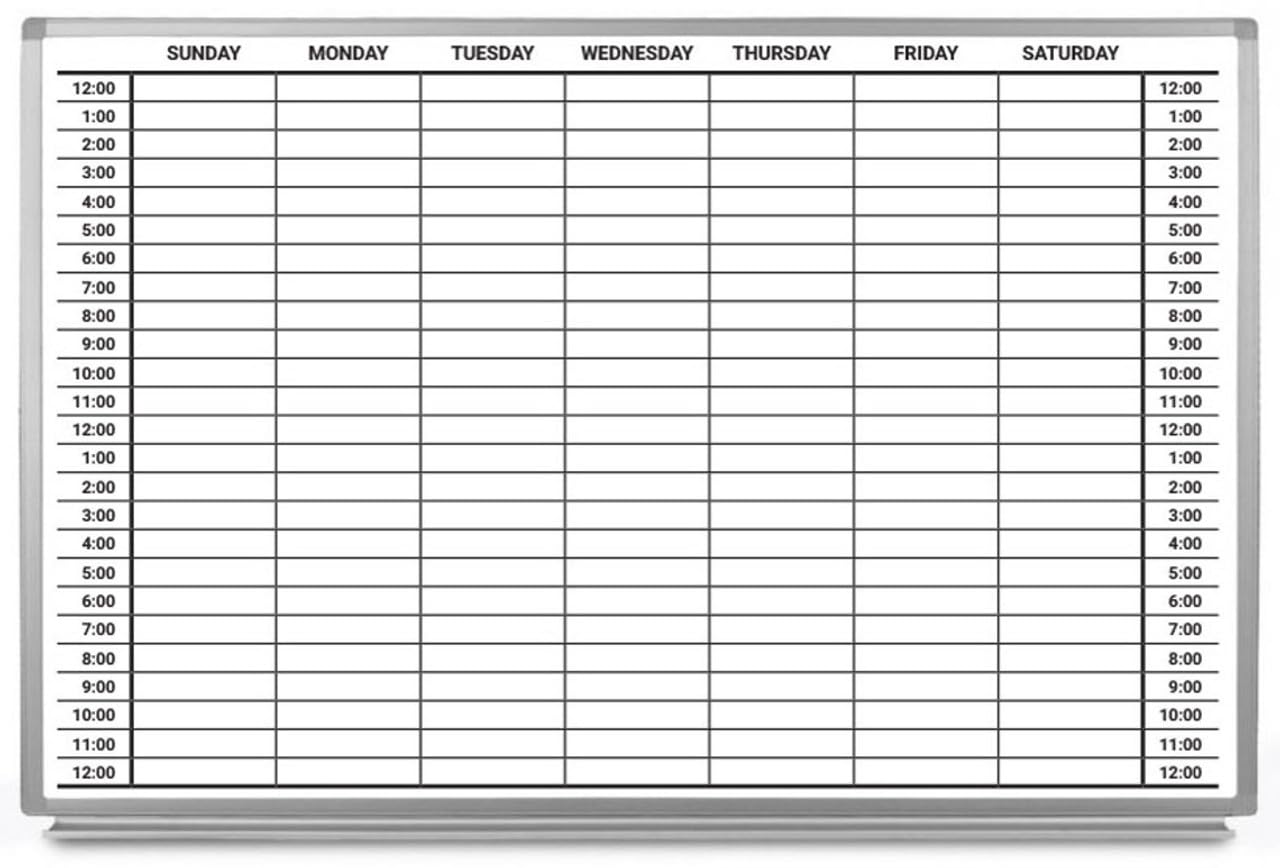 Amazon.com : Creative Safety Supply Weekly by Hour Dry-Erase Scheduling ...