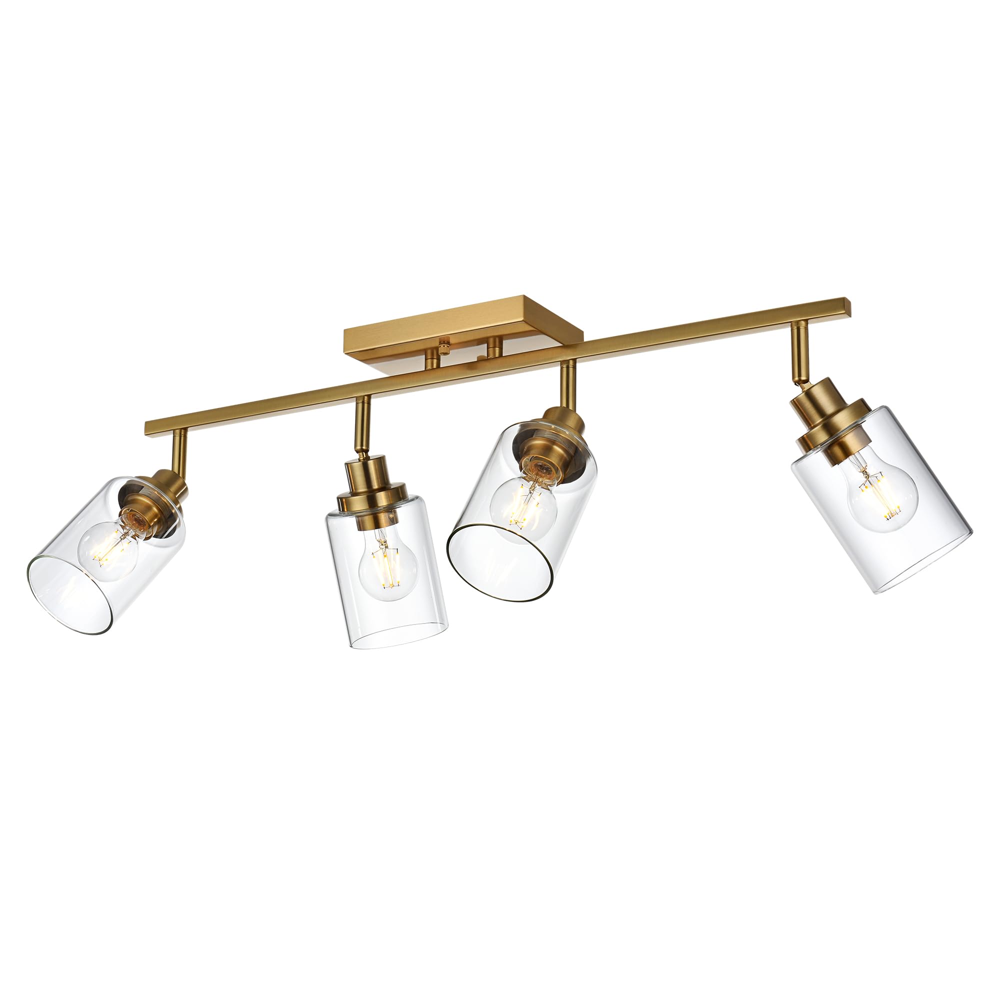 MELUCEE 4 Light Track Lighting Kit Brass Bathroom Vanity Light Fixtures ...