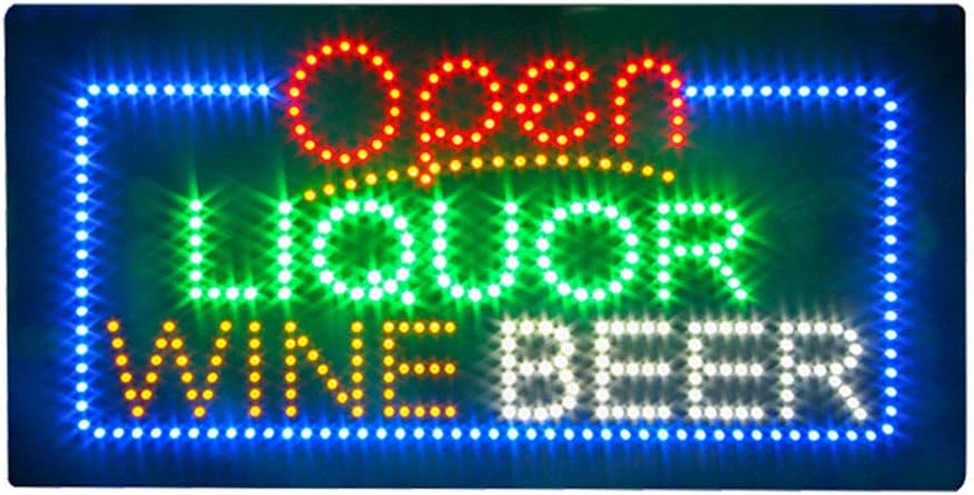 Amazon.com: LED Liquor Beer Wine Sign for Business, Super Bright LED ...