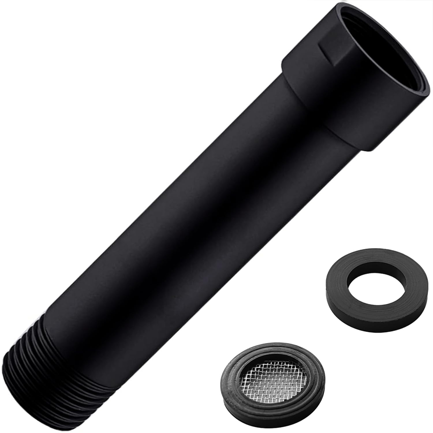 HOMYEP Matte Black Shower Arm Extender, Stainless Steel Rainfall Shower ...