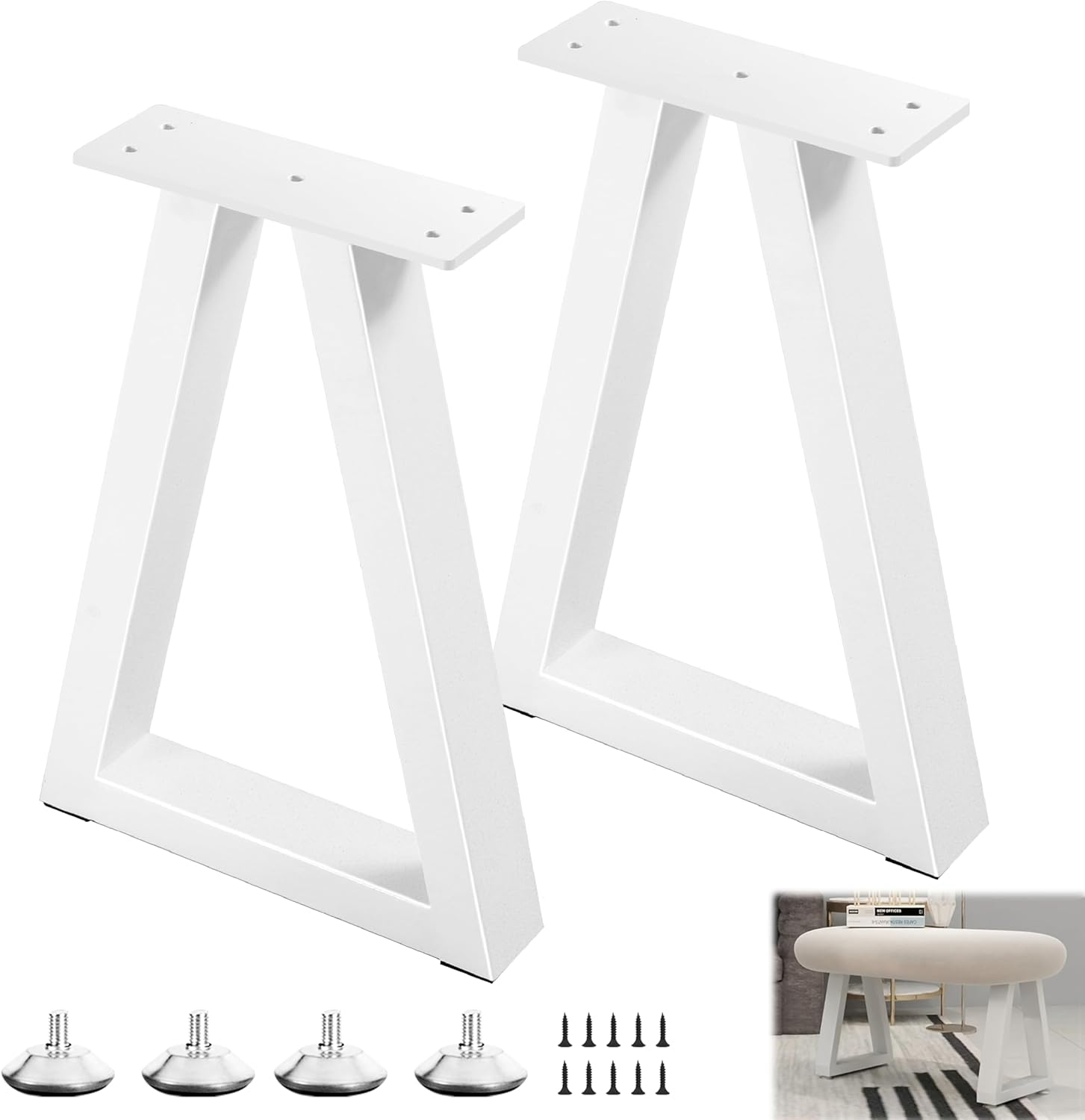 Amazon.com: Y-CFHFC 16 Inch Metal Table Legs, Trapezoid Bench Legs ...