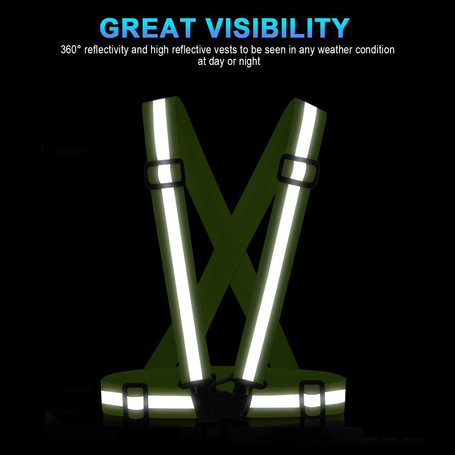 Snapklik.com : Reflective Vest 2Pack, High Visible Reflective Running ...