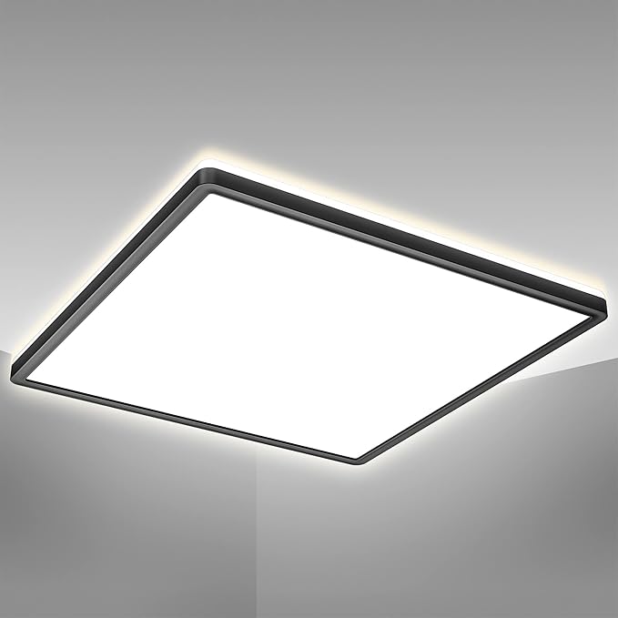 B.K.Licht LED Square Ceiling Light, 16.5in, Ultra-Flat 1.1in, Built-in ...