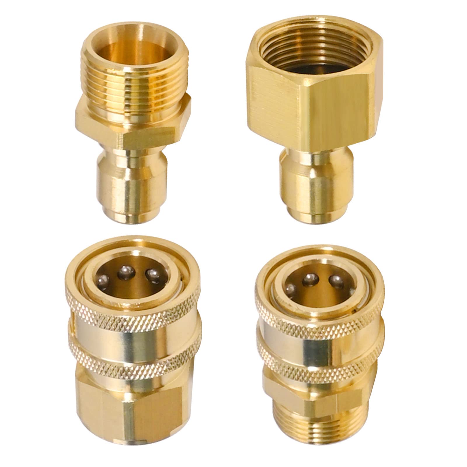 4Pcs Pressure Washer Adapter Set, M22-15mm to 3/8" Quick Release ...