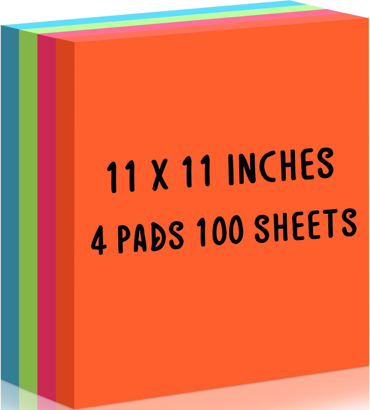 Amazon.com : Big Sticky Notes, Bright Colors Self Stick Pads Big Note ...