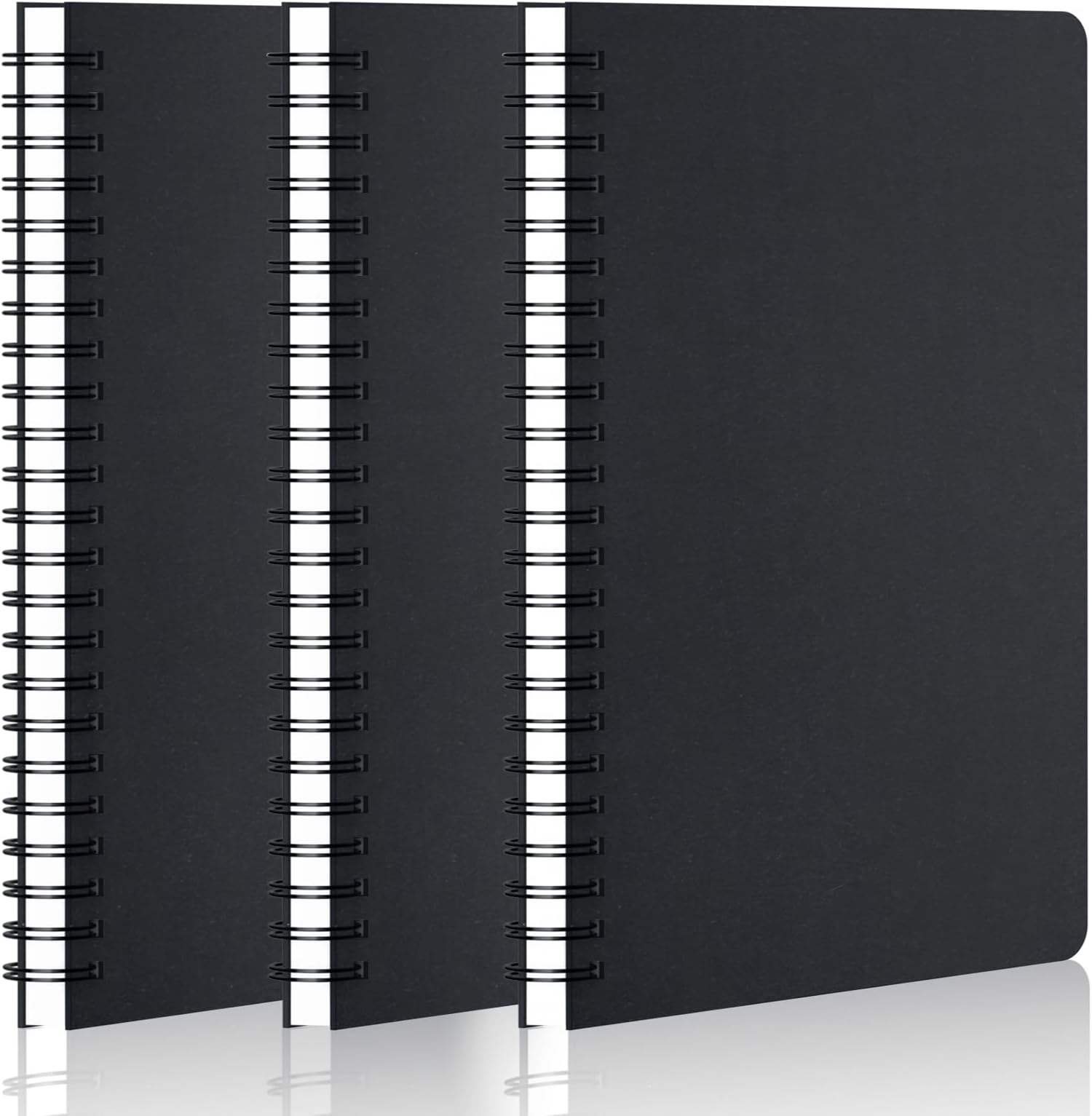 Yarotm A5 Lined Notebook -3 PCS A5 Spiral Bound Notebook Black Kraft ...