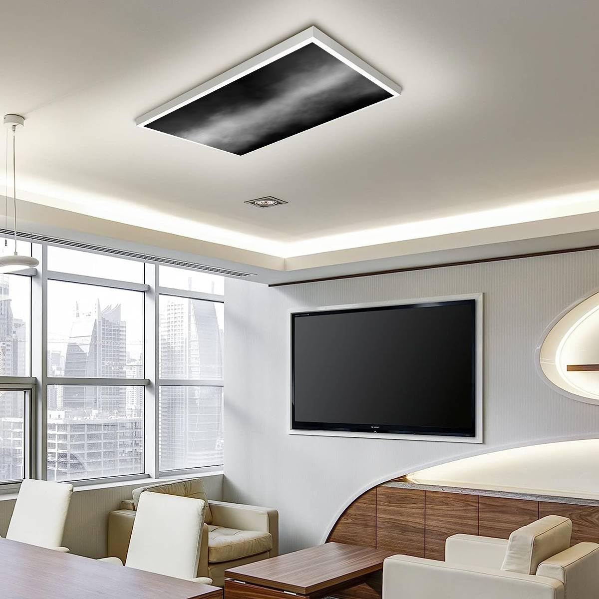 Flush Mount Fluorescent Light Cover Modern Minimalist LED Wood Flush