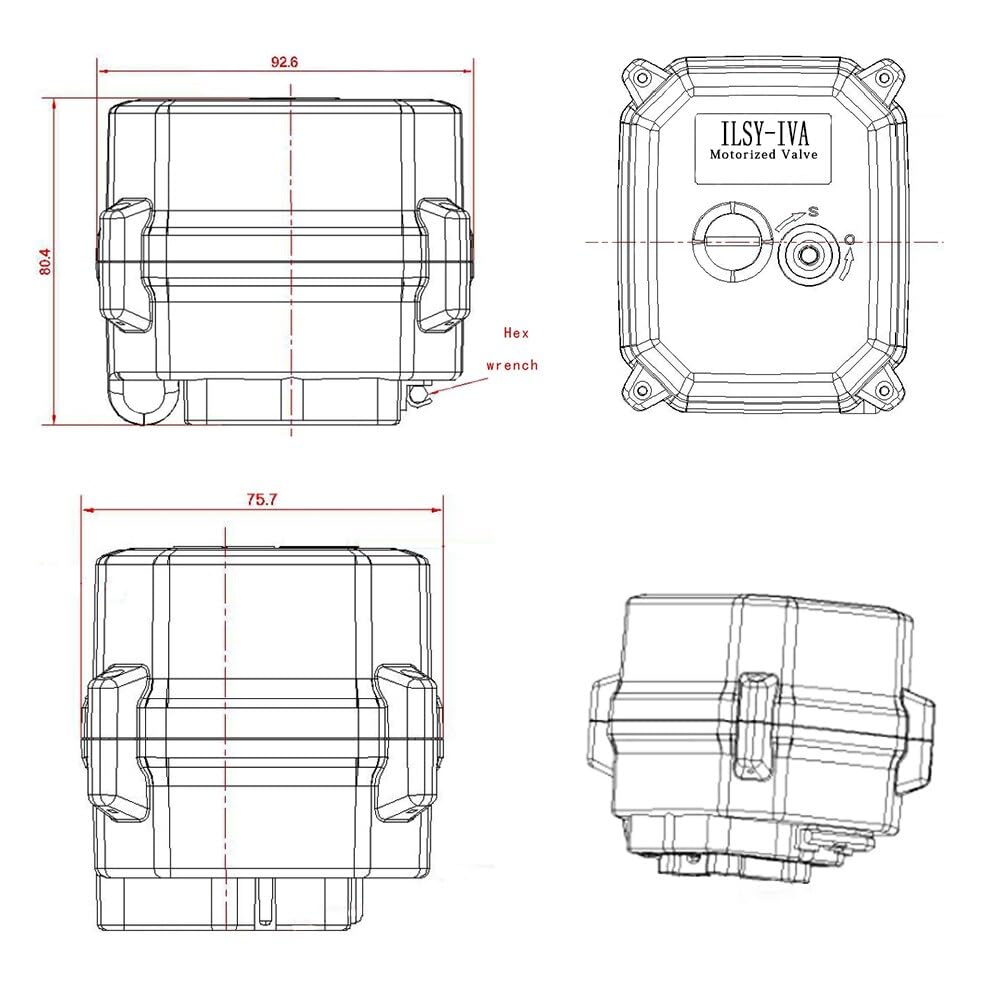 Snapklik.com : Two-Wires Control Normally Open 24V Electric Ball Valve ...