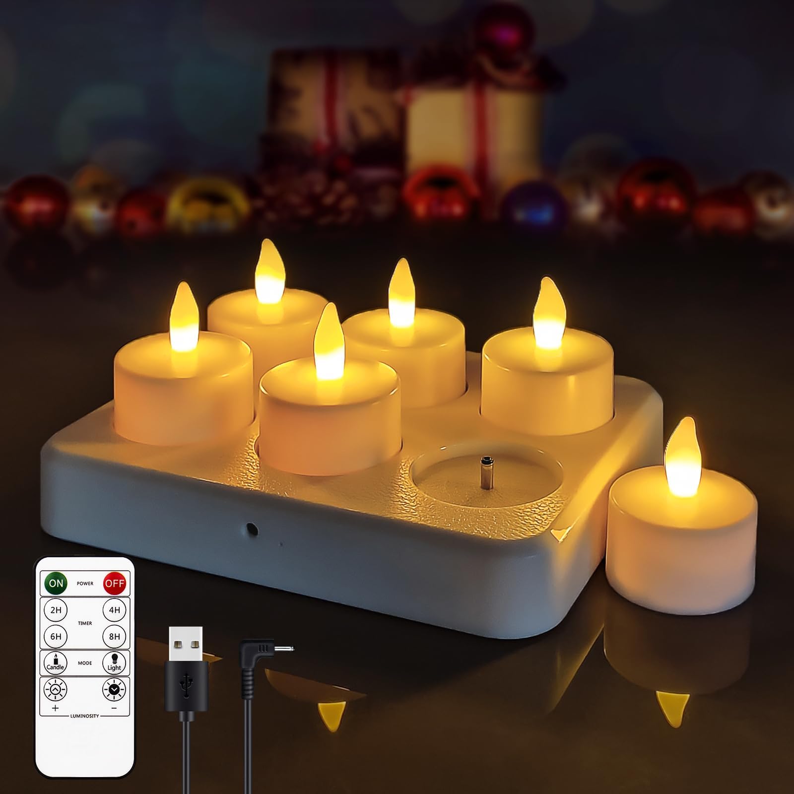 Amazon.com: idyl light Rechargeable Tea Lights,Flameless LED Candles ...