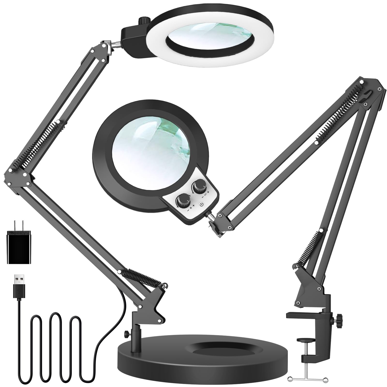 KIRKAS 10X Magnifying Glass with Light and Stand, Any Color Modes ...