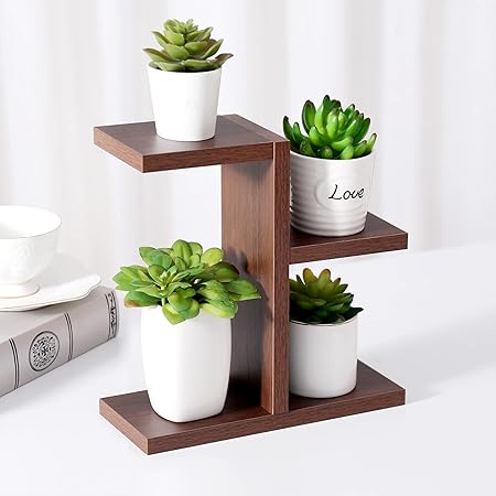 Amazon.com : Decoeco Wooden Desktop Plant Stand Indoor Windowsill Plant ...