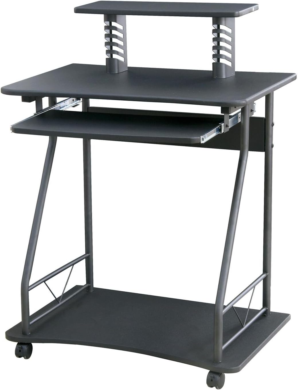 Amazon.com: Home Source Barry Black Metal Computer Cart with Upper ...