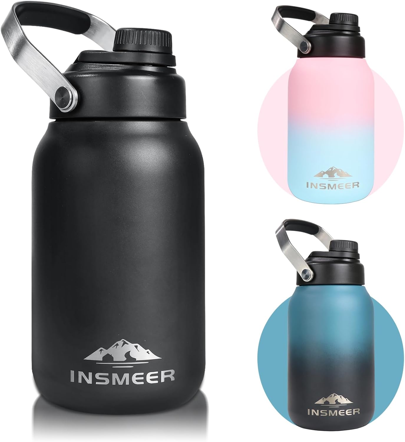 INSMEER 3780ml/128oz Termos para Agua Deportiva Grande Doble VacíO ...