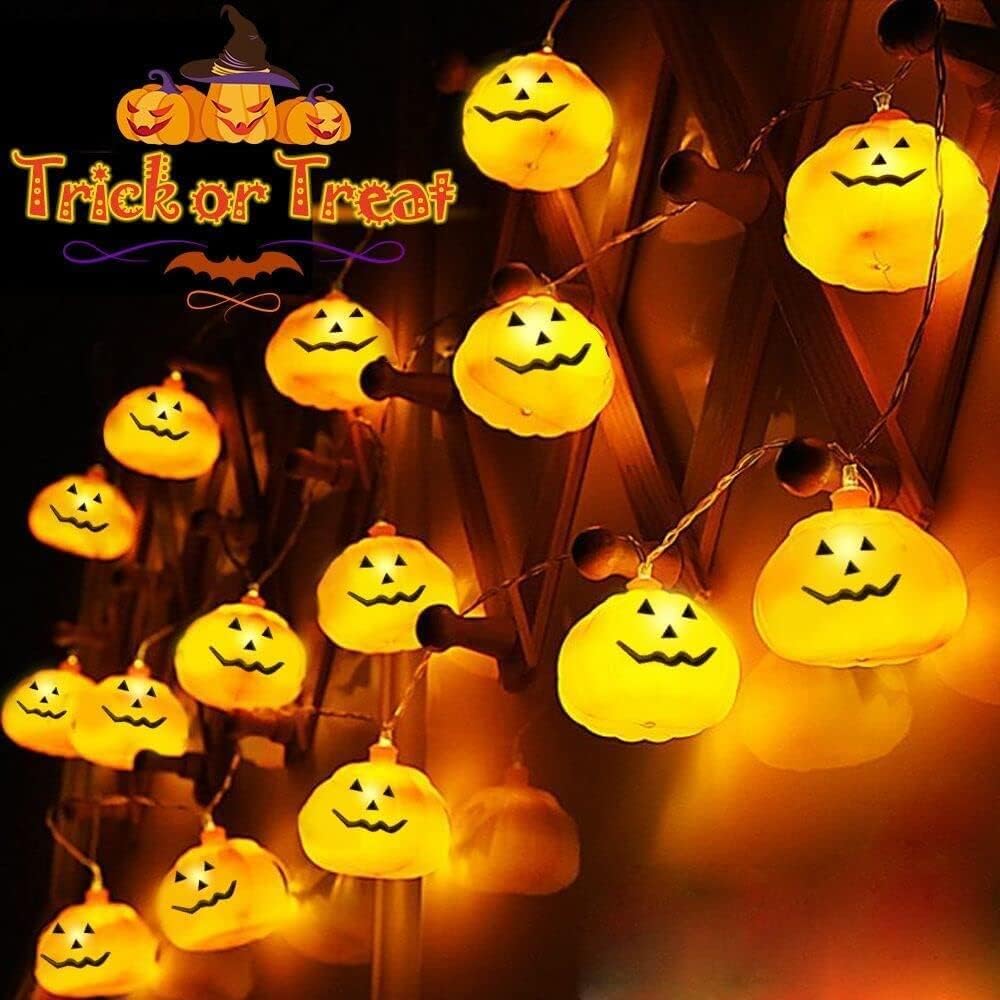 Chipark Halloween Pumpkin String Lights, 20 LED Battery Operated ...