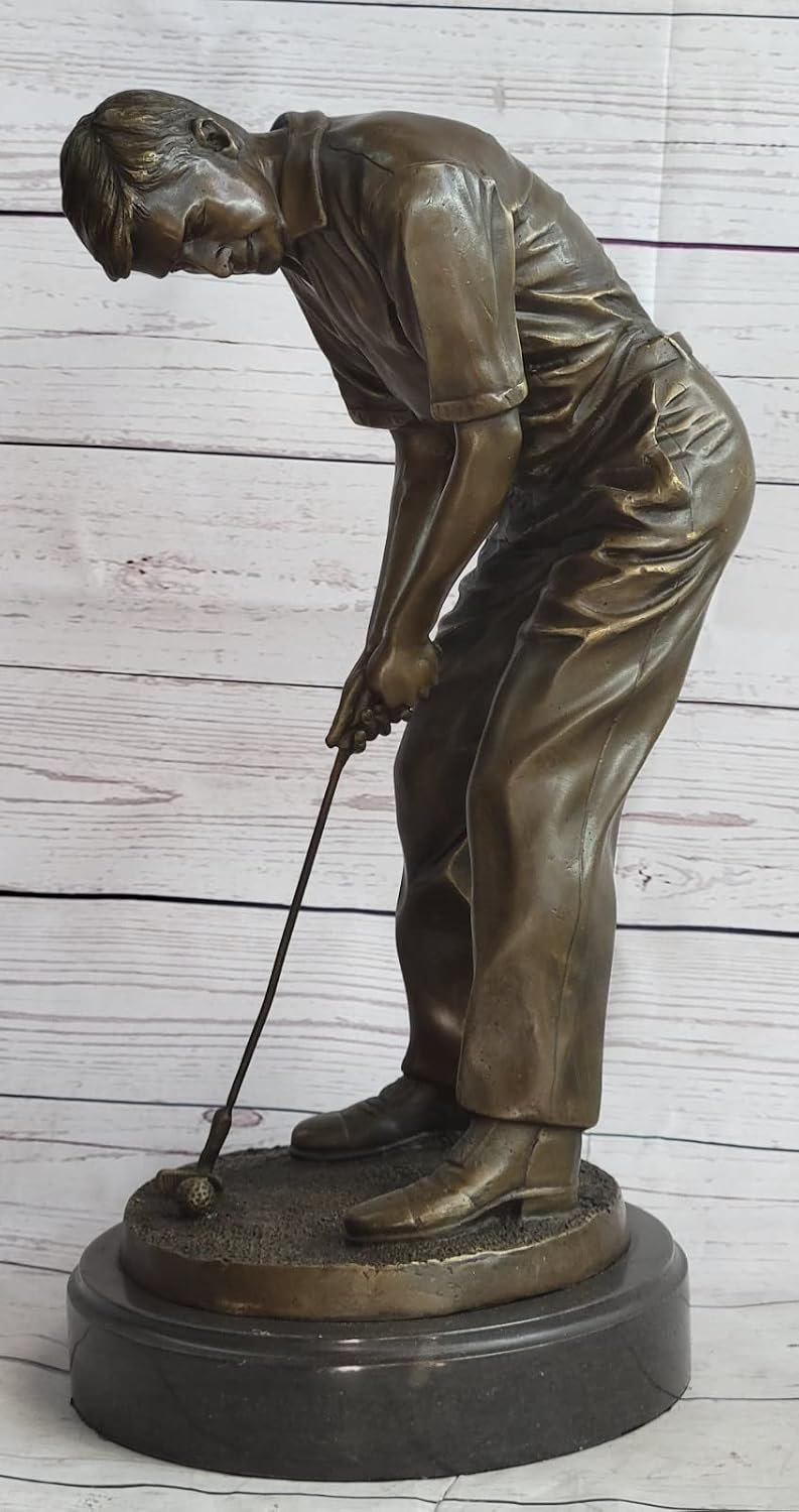 Amazon.com: Male Golfer Golf Club Pro Shop PGA Masters Trophy Award Art Bronze Marble Statue ...
