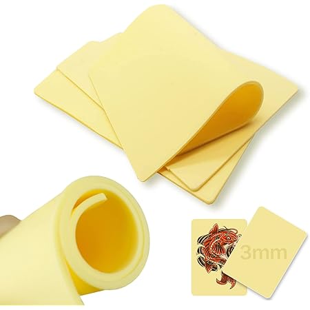 Amazon.com : 6 Pcs 3mm Tattoo Skin Practice Kit, 11.8x 8.3 in Thick ...