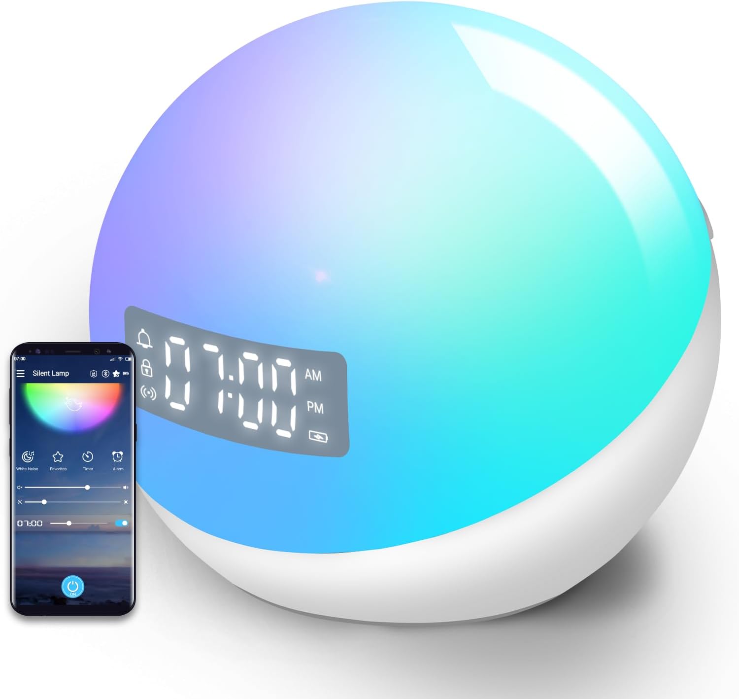 Amazon.com: WKLVLM Smart Alarm Clock with Night Light,Kids Sound ...