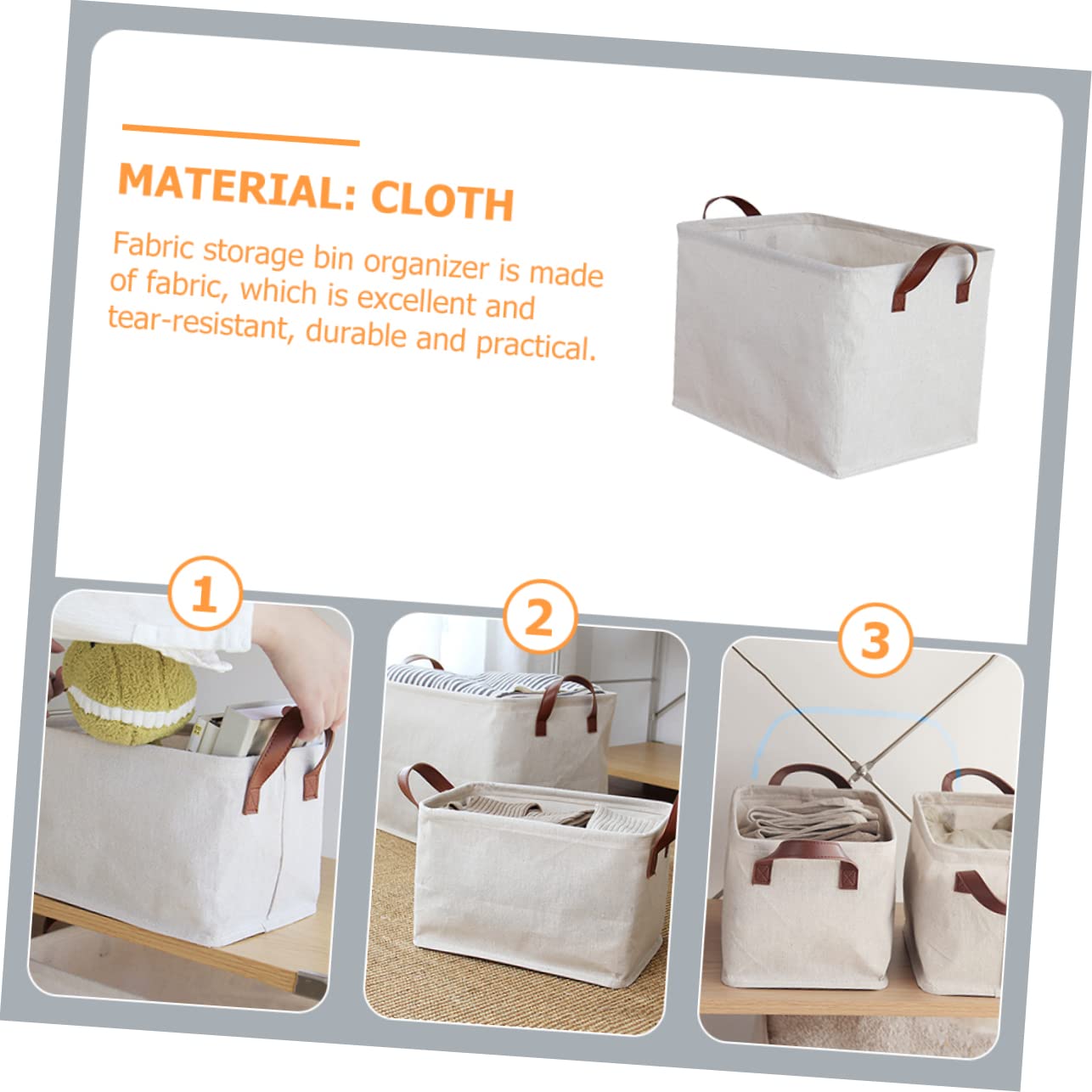 Levemolo Box Cloth Storage Bin Cute Shelf Baskets for Storage Cloth ...