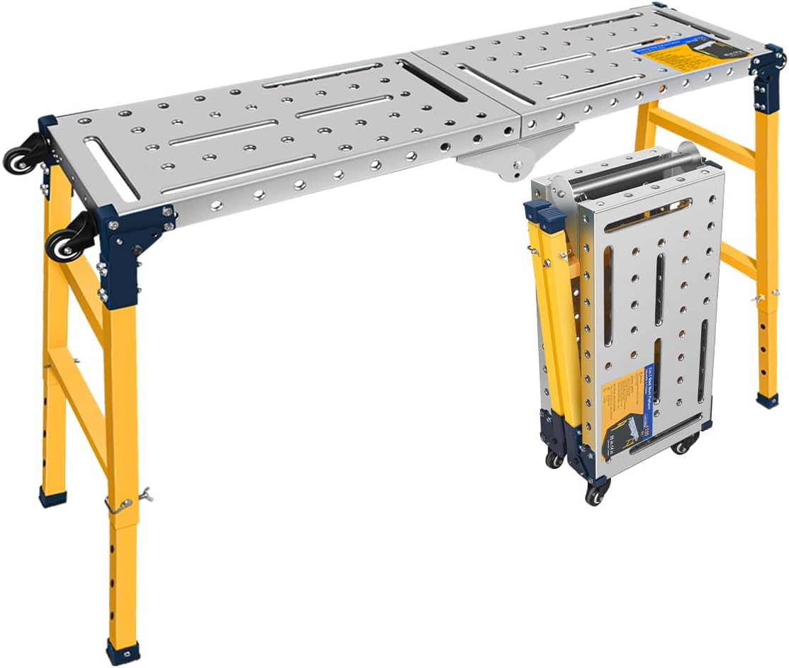 CheriMuMu Welding Table, 46"x18" Portable Steel Welding Table and Work ...