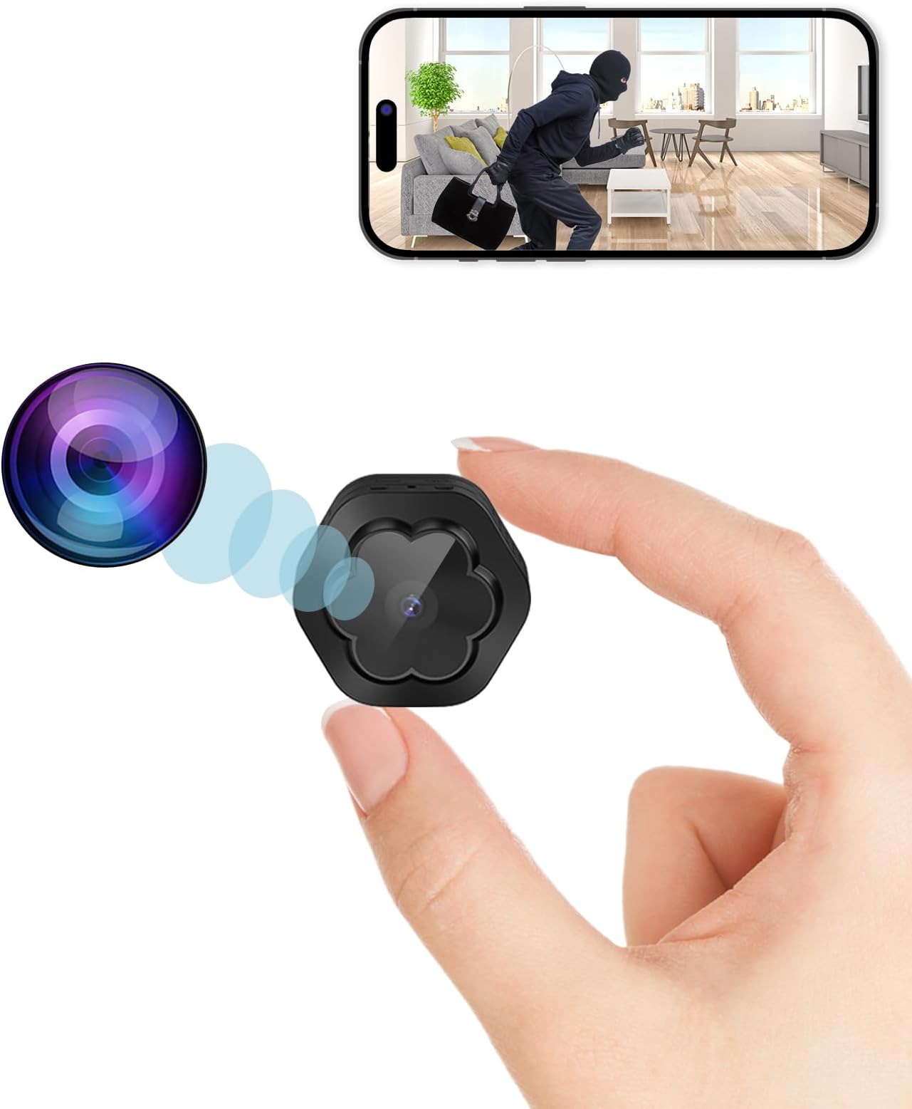 Amazon.com : Splemin WiFi Hidden Camera 1080P HD Mini Wireless Cam for ...