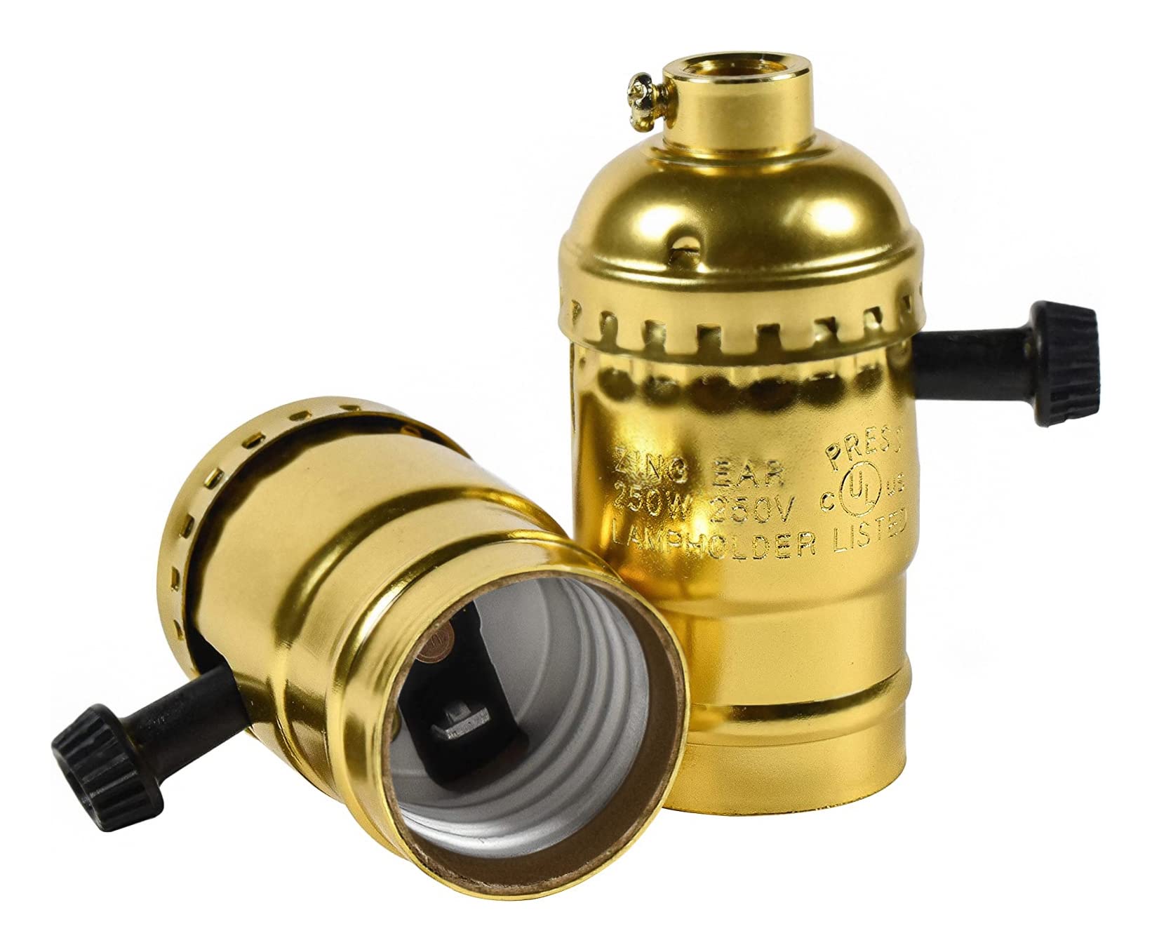 HQRP 2Pcs 3-Way Lamp Socket Replacement E26 Bulb Socket Vintage 250W ...