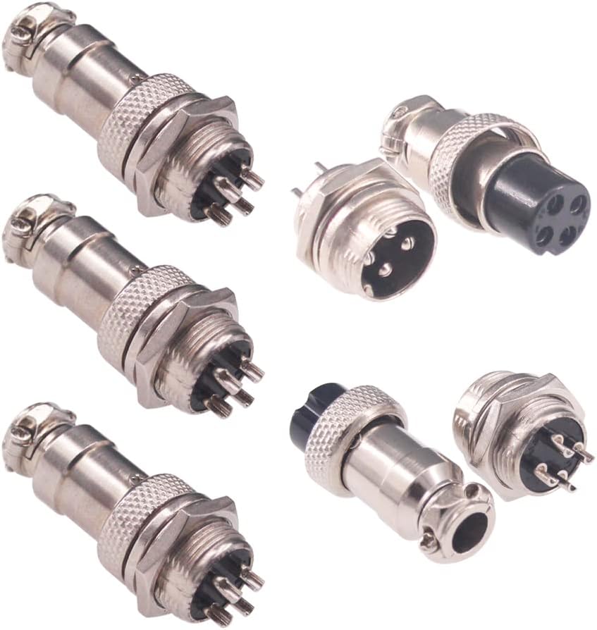 5pairs GX16 4Pin Male Female Circular Aviation Connector Plug 16MM Wire ...