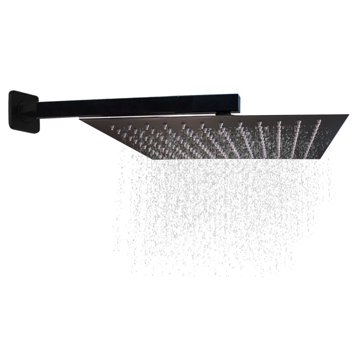 Kit Ducha Inox Chuveiro Slim 30x30 + Cano Quadrada Preto Fosco | Amazon ...