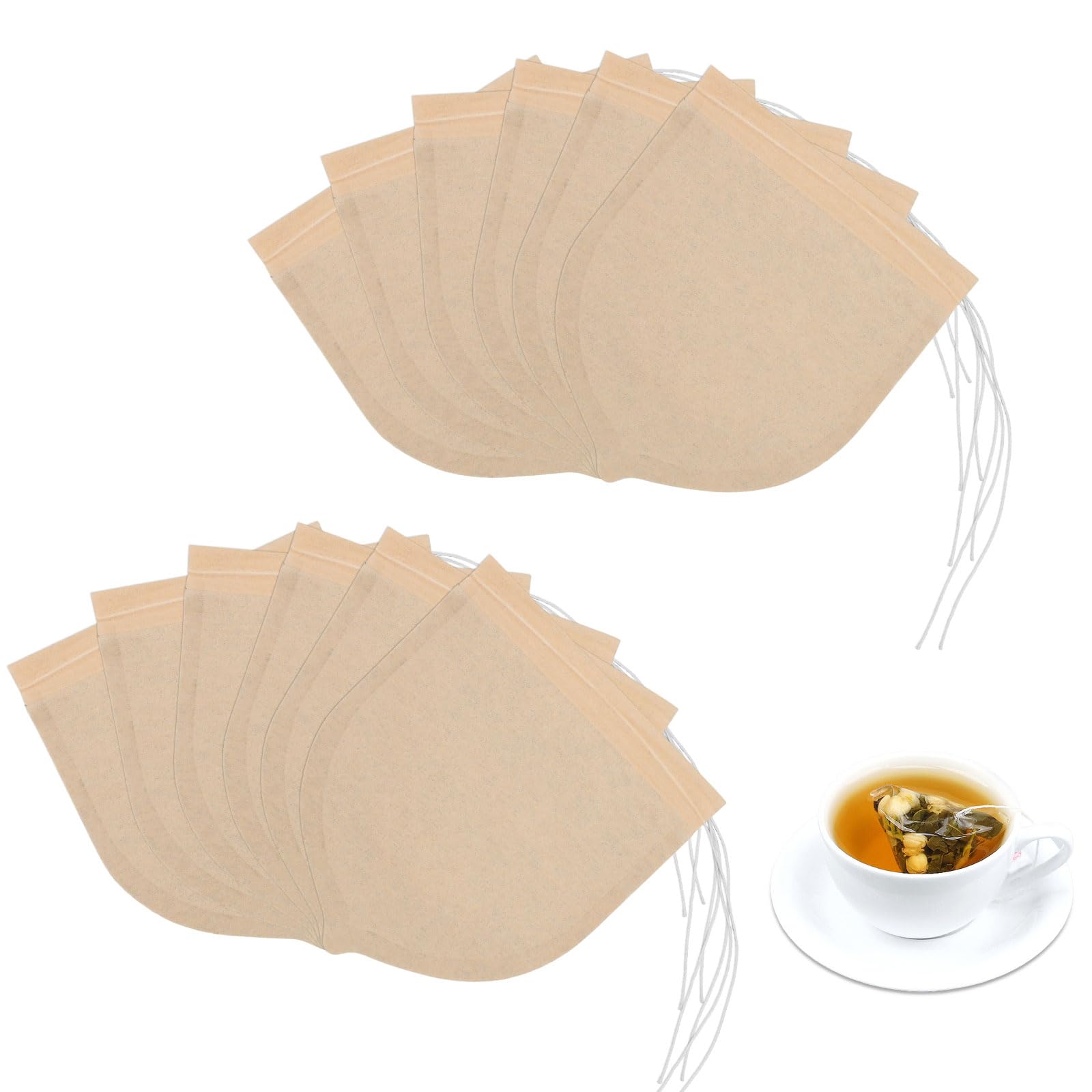 Amazon.com: 200pcs Disposable Tea Filter Bags, 3.31 x 3.86in Brown ...