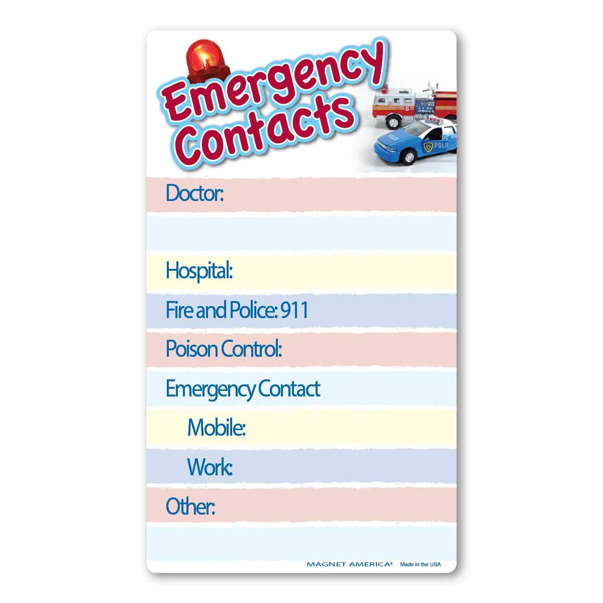 Amazon.com: Emergency Contacts Memo Board Indoor Magnet by Magnet ...