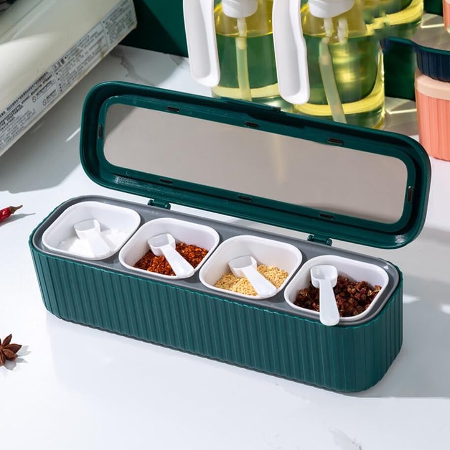 Frafuo 4 Piece Kitchen Seasoning Box-Kitchen Spice Pots-Spice Jar ...