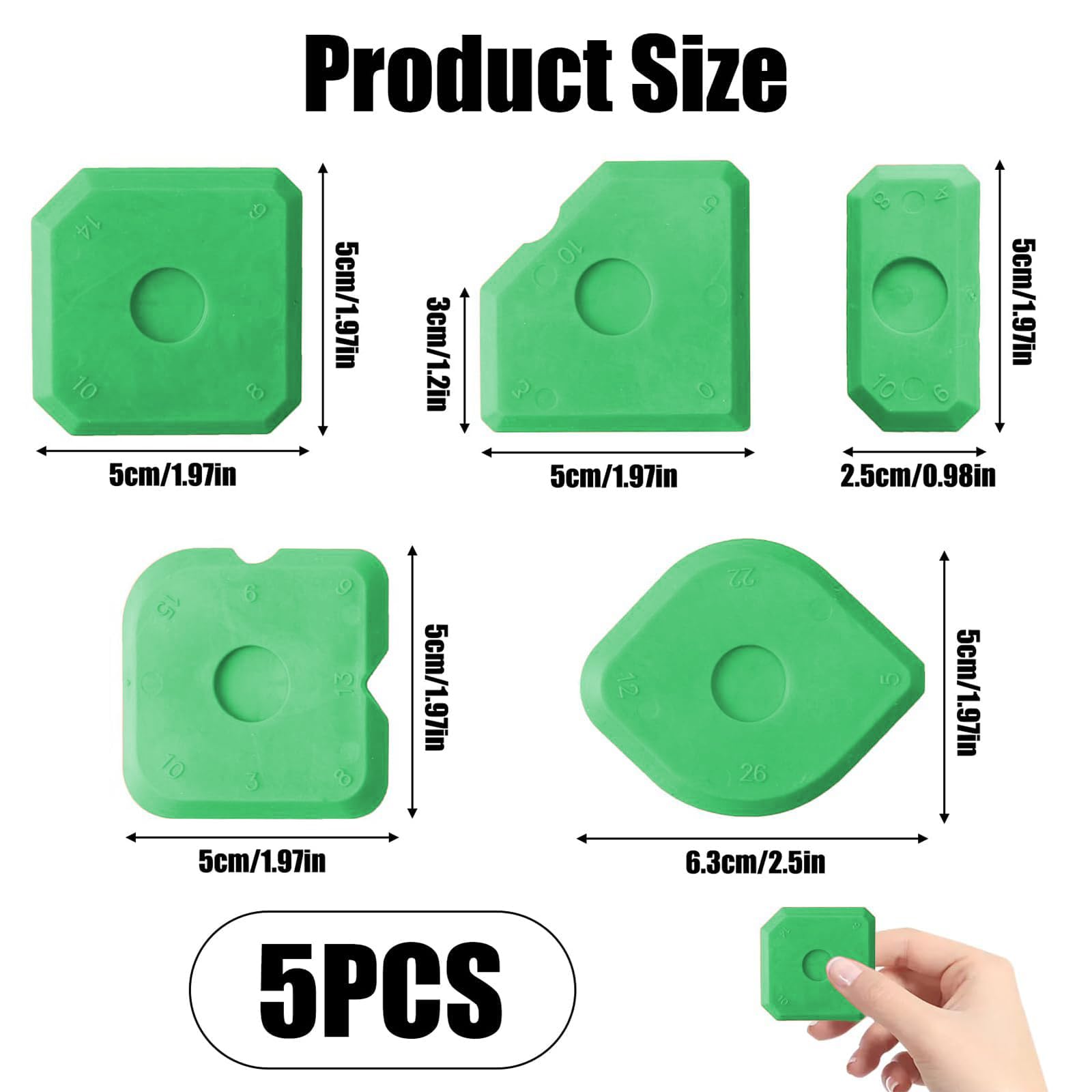 Set of 5 Sealant Finishing Tool, Tool kit with 23 Different Shapes ...