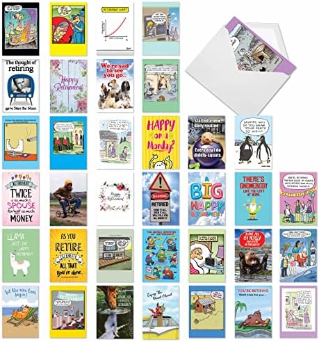 Amazon.com: NobleWorks 10 Assorted Box Set Humorous Retirement Greeting ...