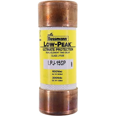 Amazon.com: Bussmann LPJ-15SP 15 Amp Low-Peak Dual Element Time Delay ...