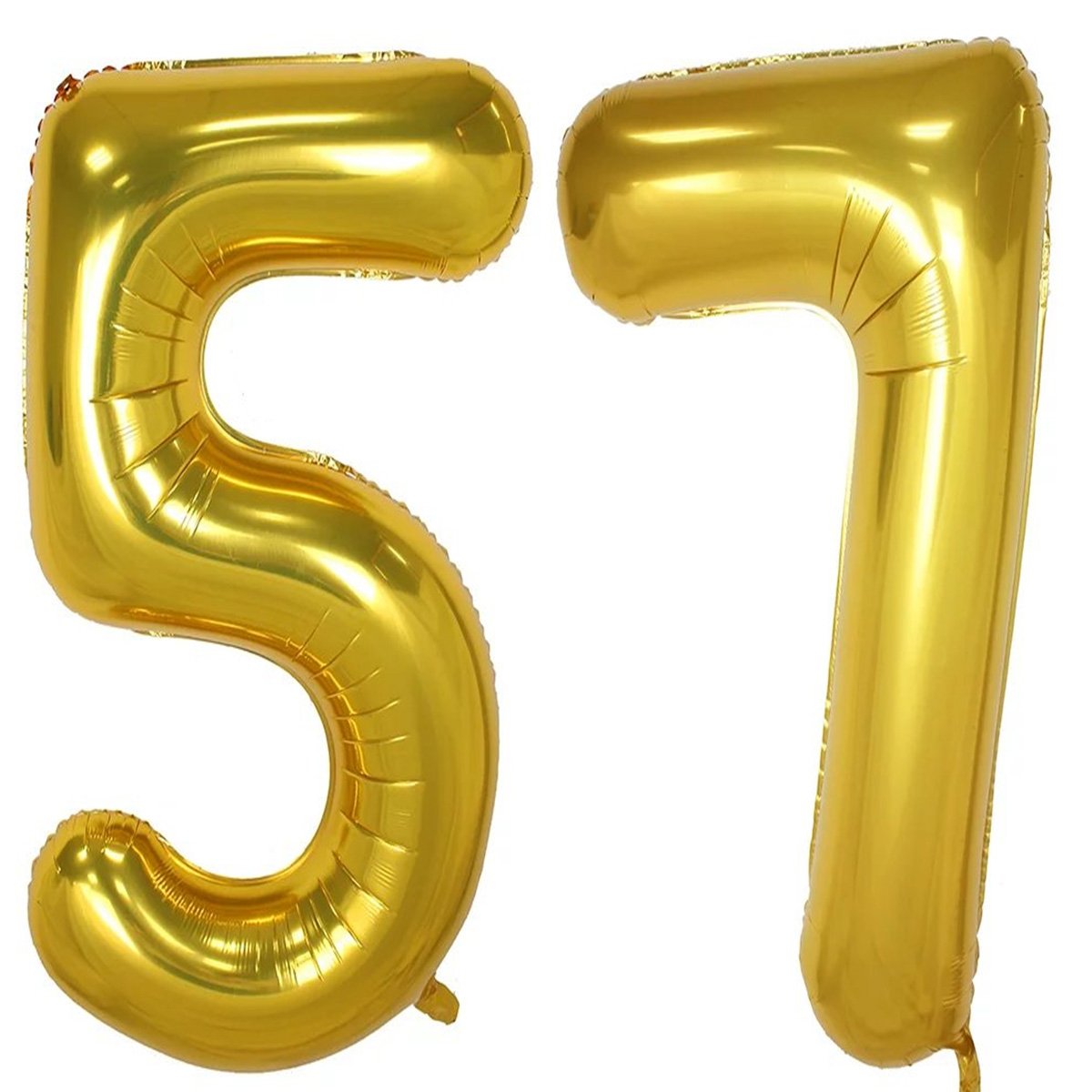 Amazon.com: 40inch Gold Foil 57 Helium Jumbo Digital Number Balloons ...