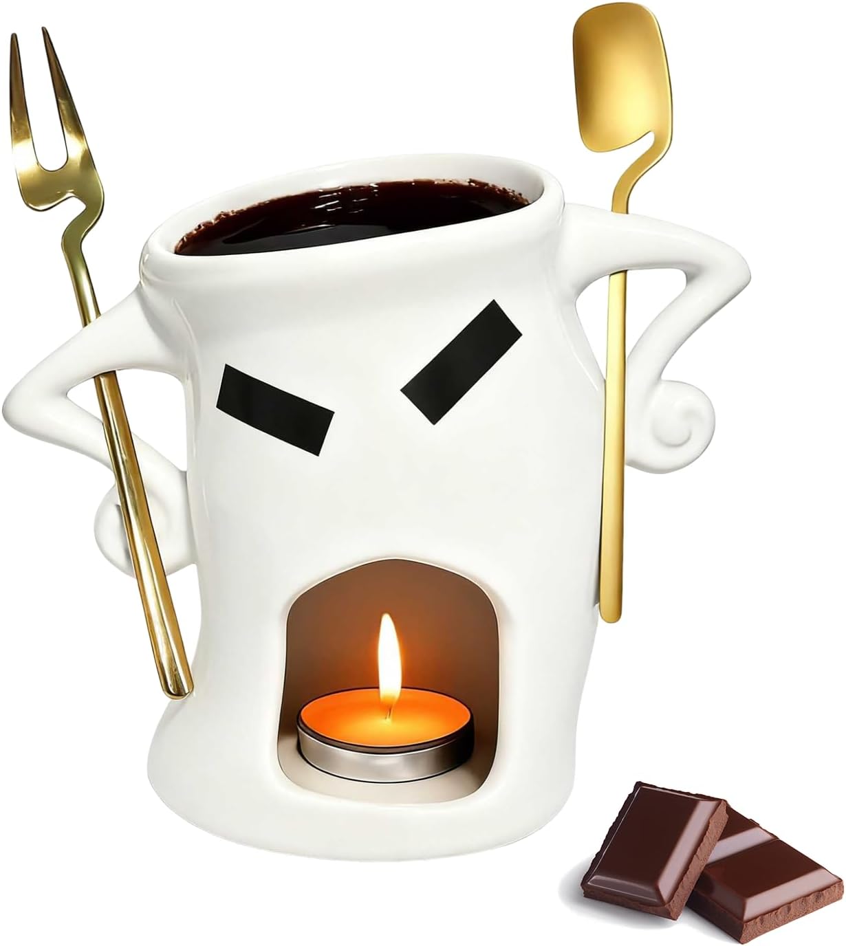 Amazon.com: Sweet Fondue Cup, with Fork, Spoon, and Candle Chocolate ...