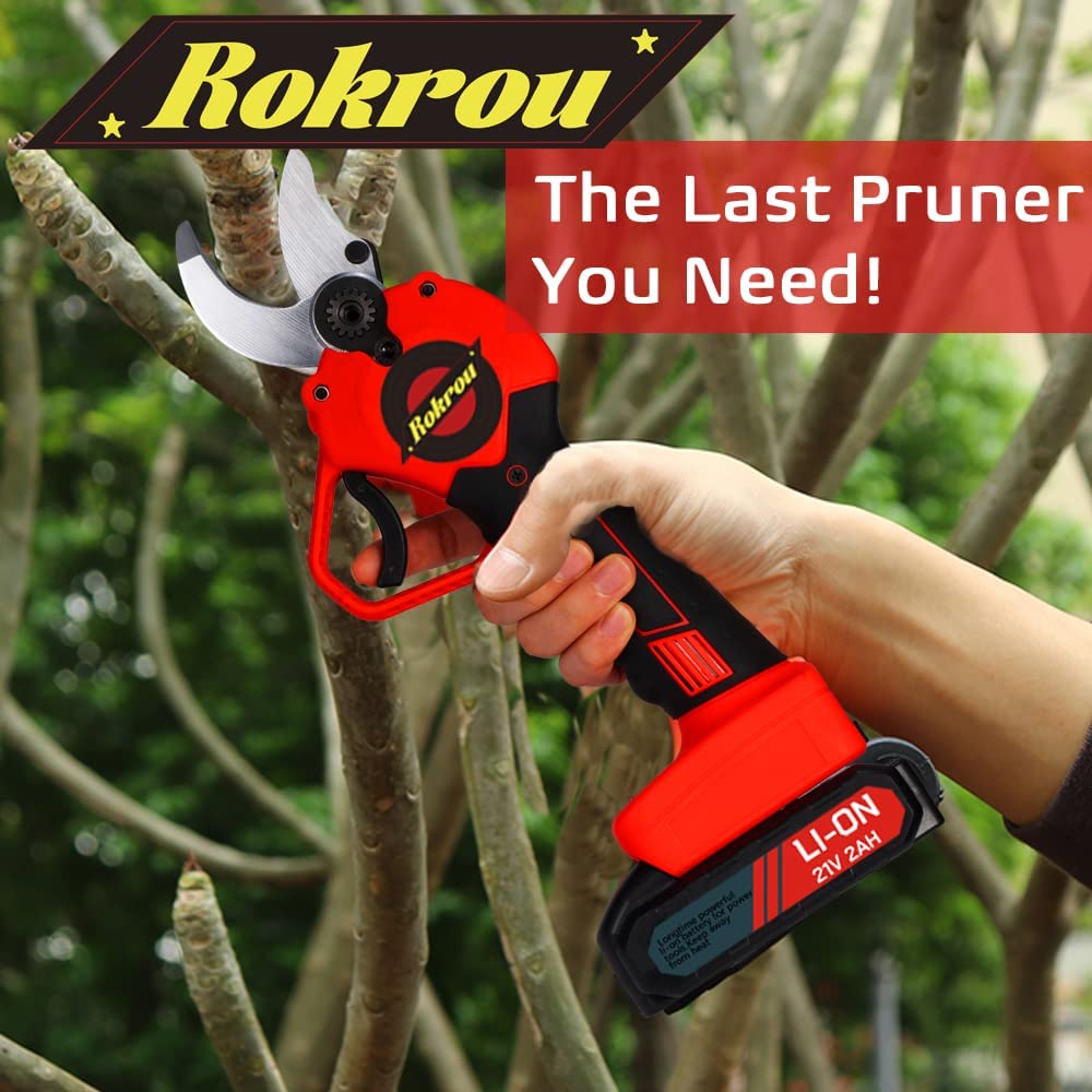 Rokrou Electric Pruning Shears For Gardening Cordless Tree Pruner 1.57 ...