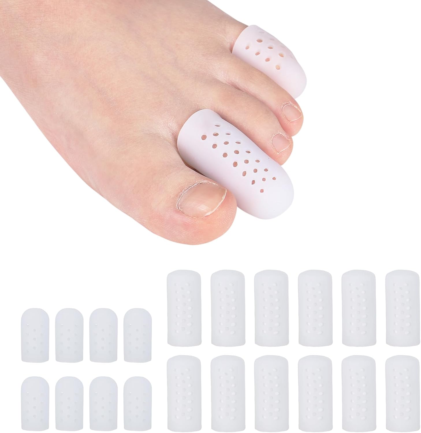 Amazon.com: 20Pcs Gel Toe Protectors - Silicone Breathable Toe Caps ...